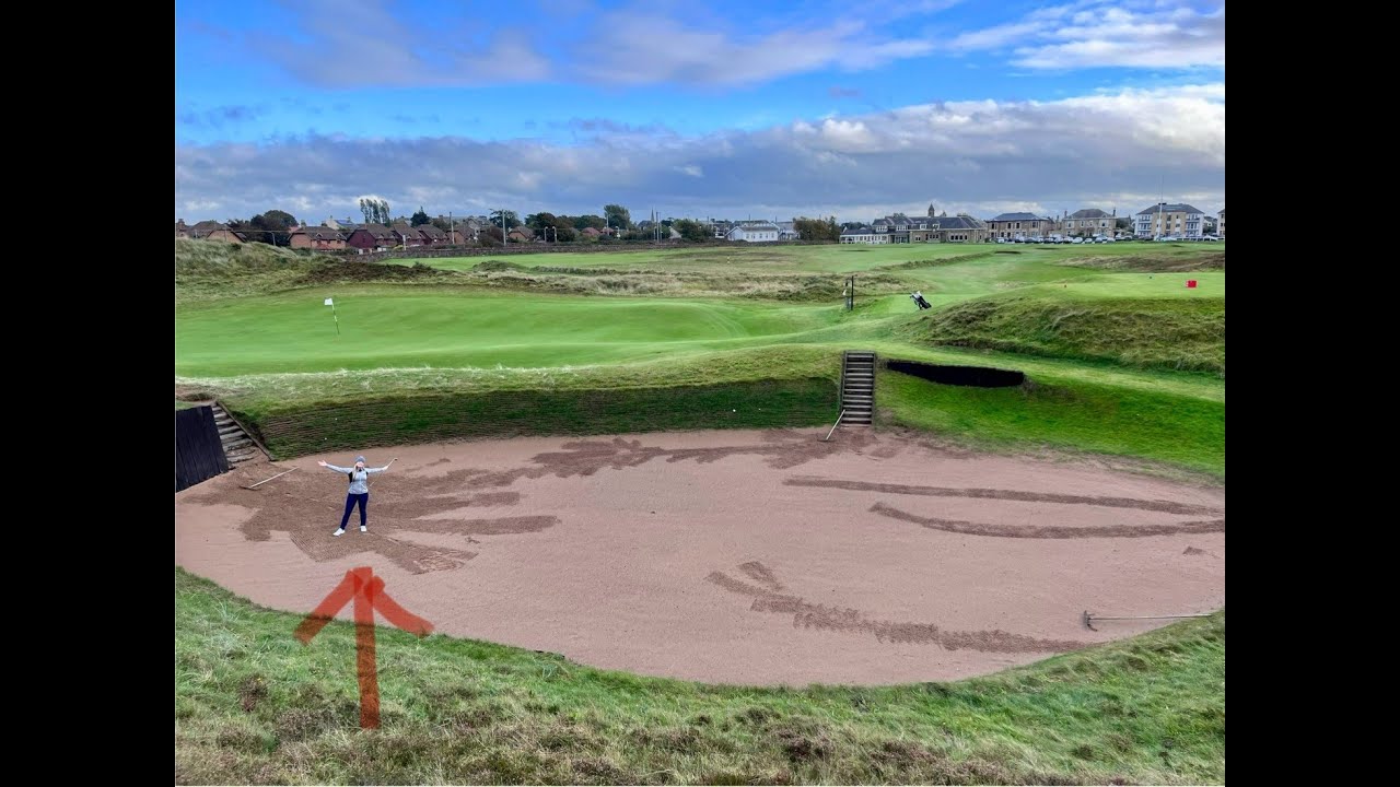 Chloe takes on “The Sahara” 17th at Prestwick - Destination Golf